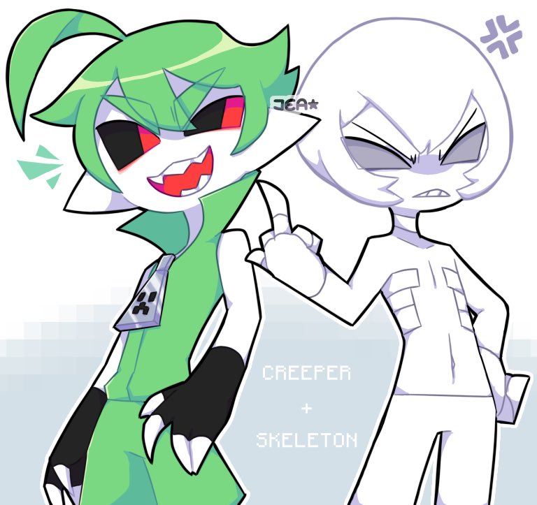 Minecraft Creeper And Skeleton