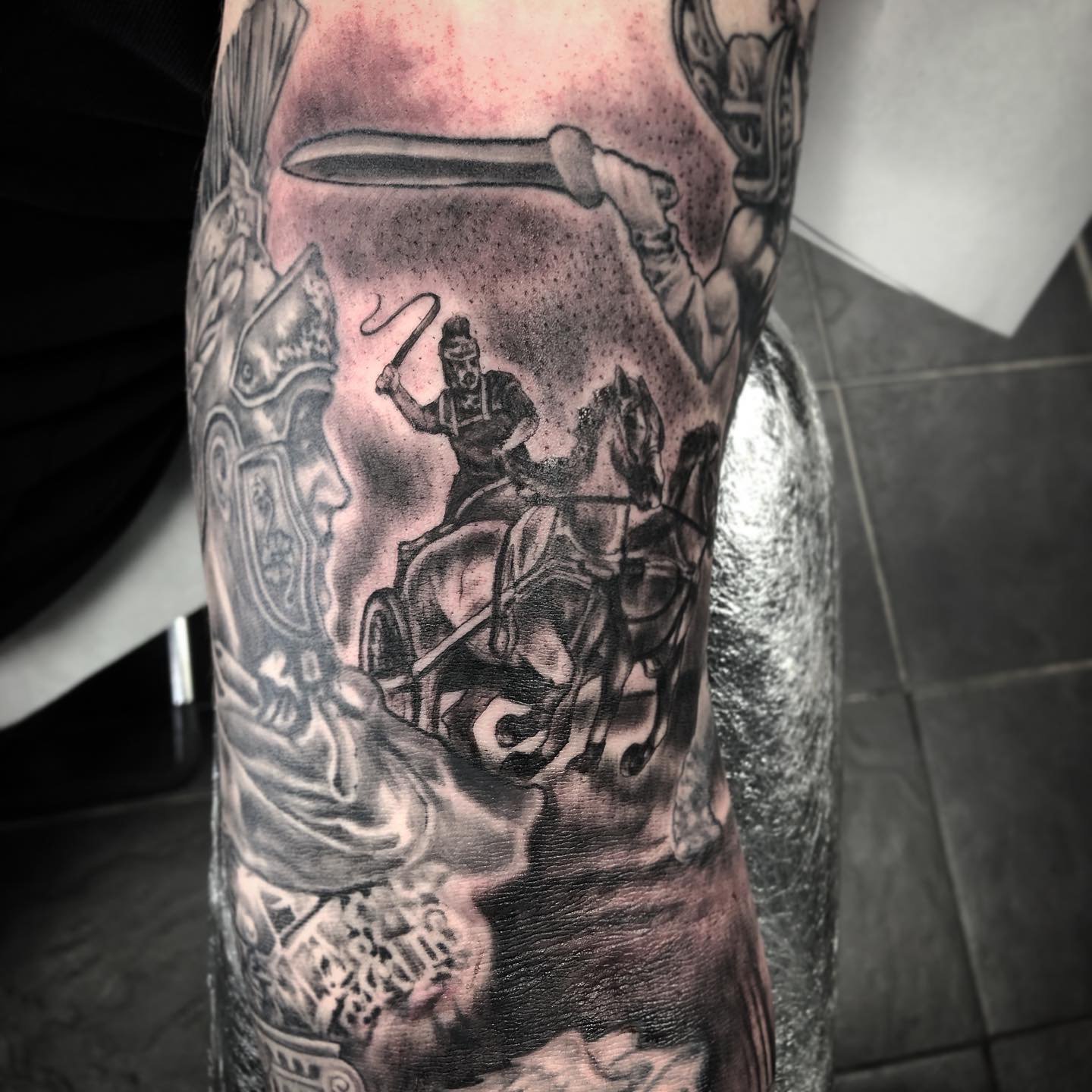 Battle Scene Tattoos Healed Dragon Rework And Added The Flames And