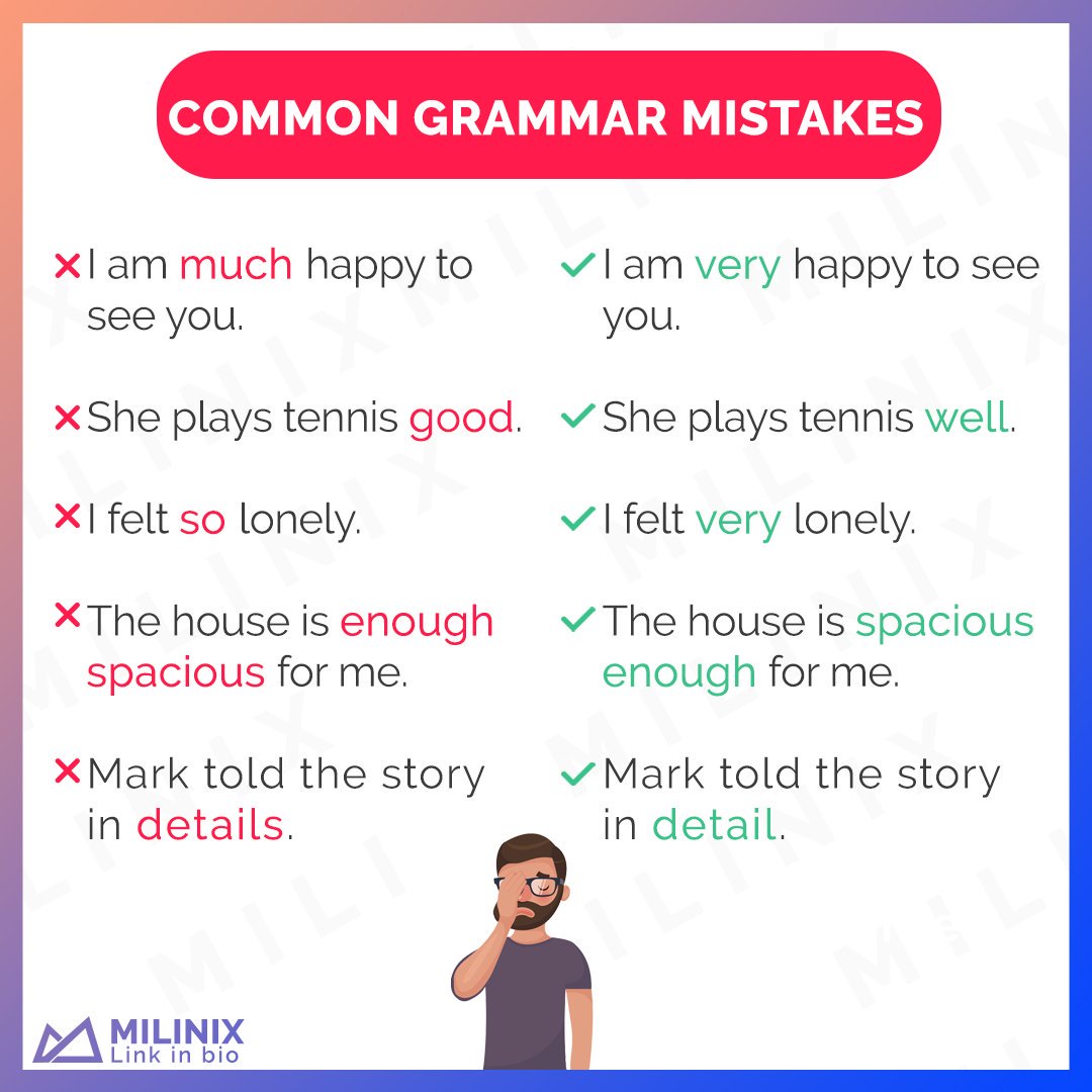 Milinix - English Grammar, TOEFL, IELTS on Twitter: "Common Grammar ...