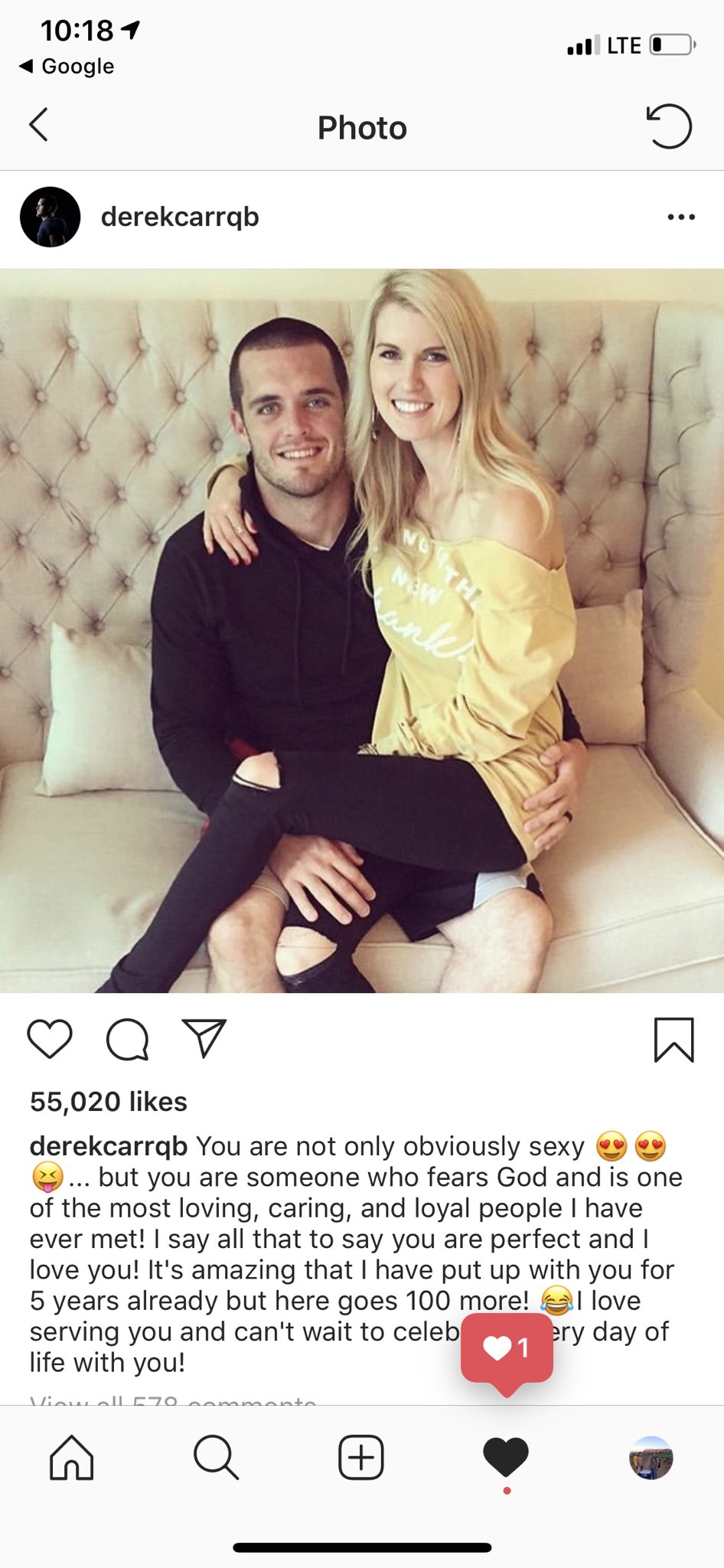 Derek Carr Girlfriend