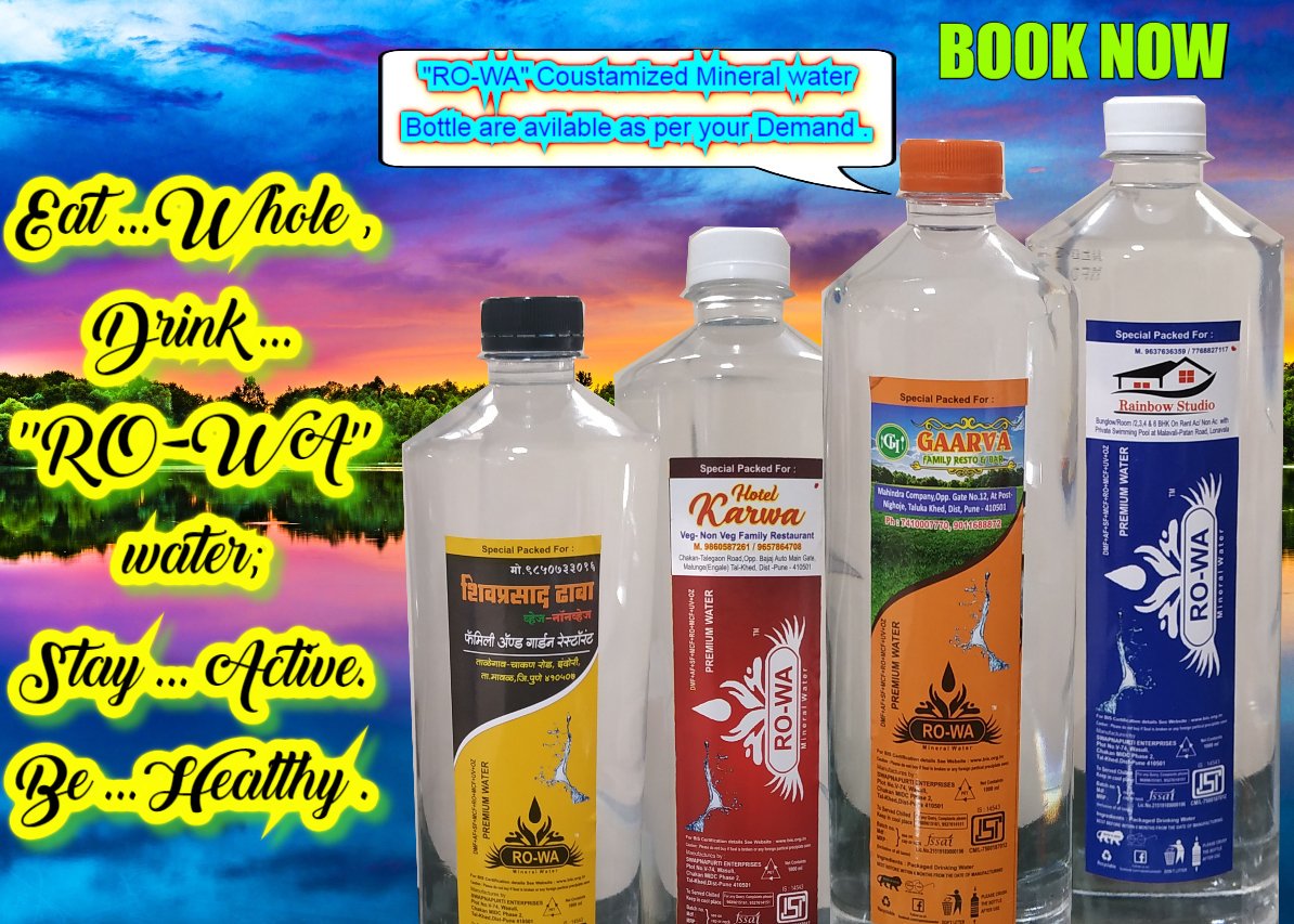 #Snehalniti #ROWA premium Packaged #Mineral_Water 💧 #coustamized water ...