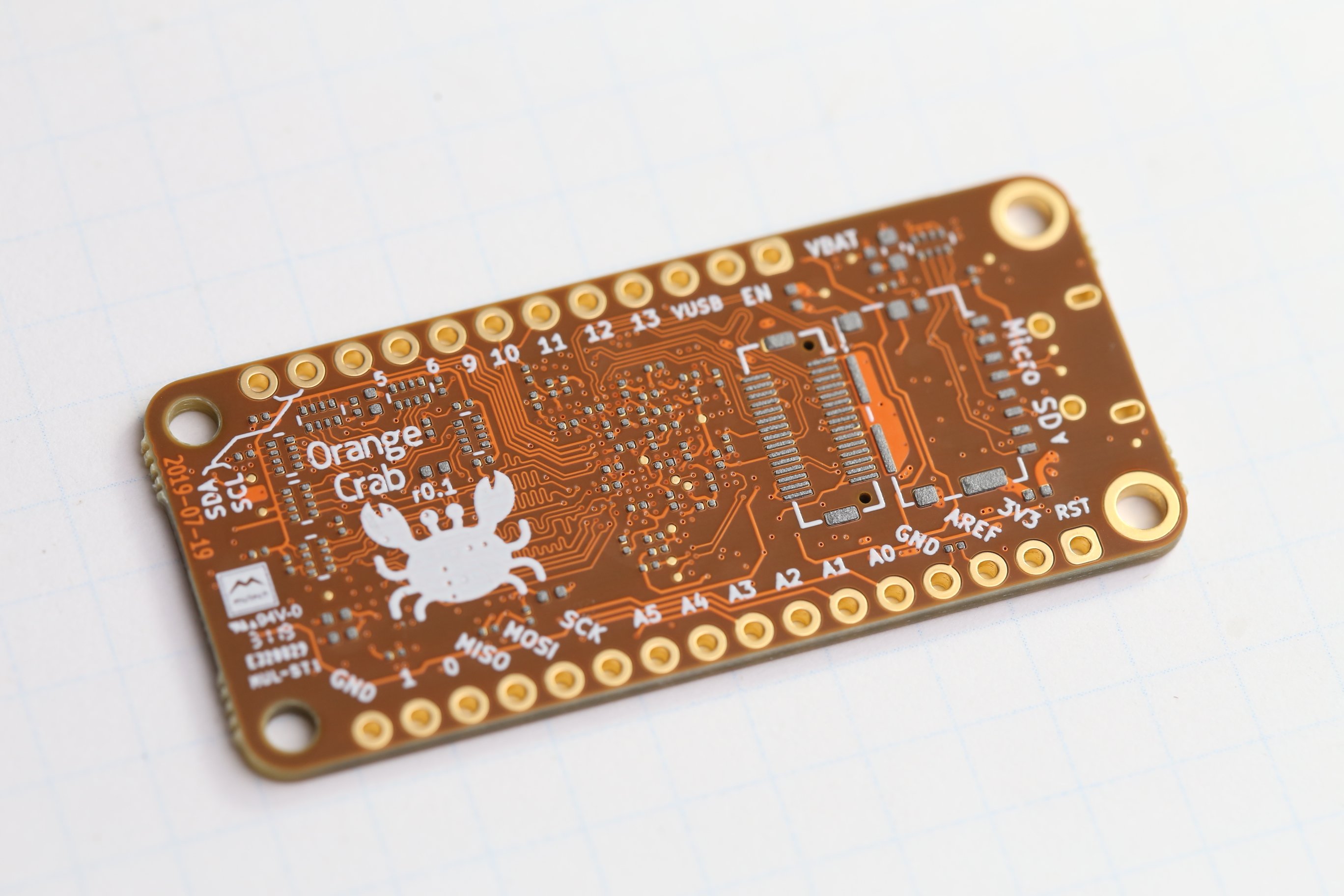 Greg on Twitter: "The OrangeCrab! A Lattice ECP5 based FPGA mini development board in a Feather ...