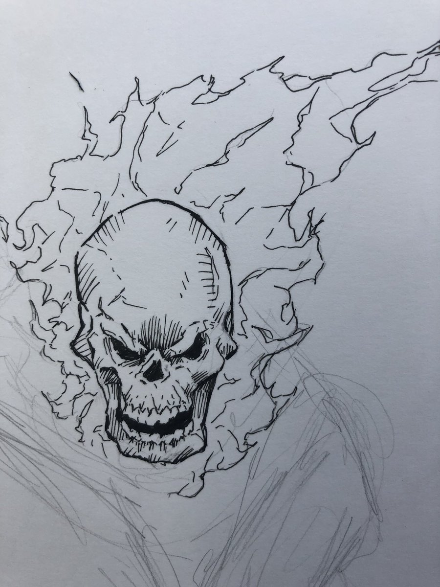 Ghost Rider Skull Drawings