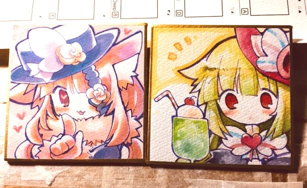 「写真はだいぶ色がかわっちゃってますが、この色紙ももっていきます～ 」犬飼/さかなのマーチ 【COMITIA151 東3『D24a』】の漫画