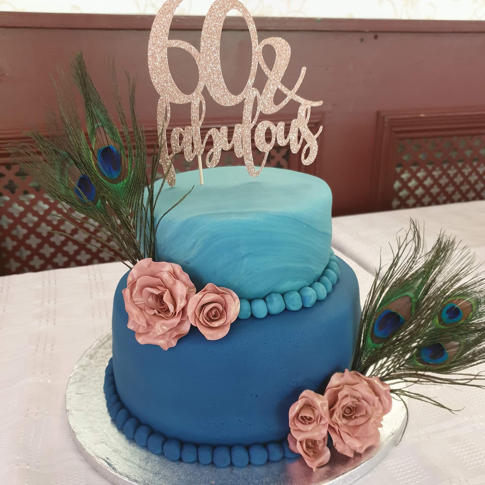 Blue Rose Birthday Cake