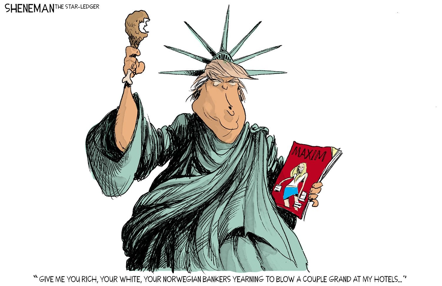 Statue Of Liberty Political Cartoon
