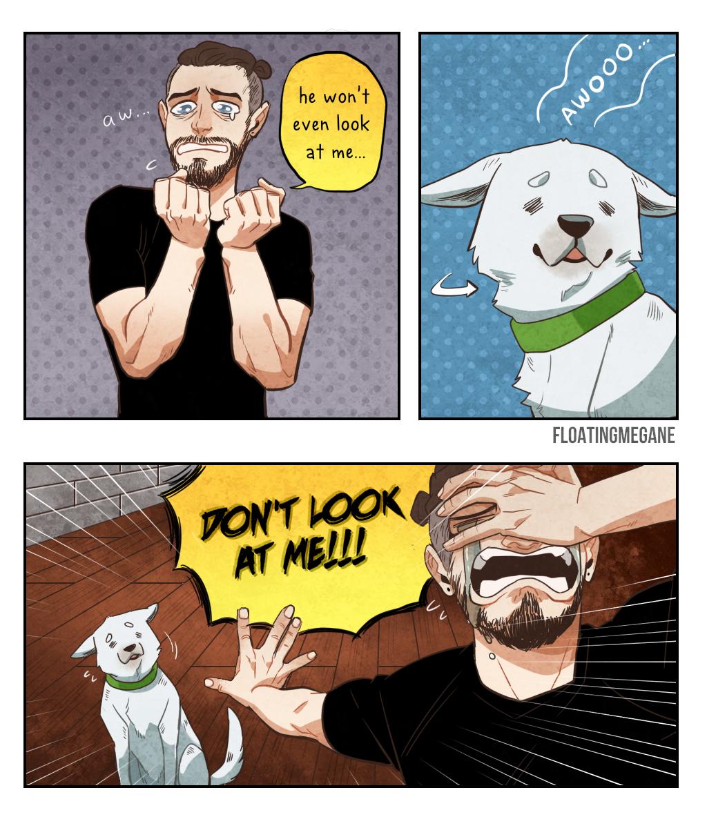 「The first thing I do after waking up is watching these gamer」Meggの漫画