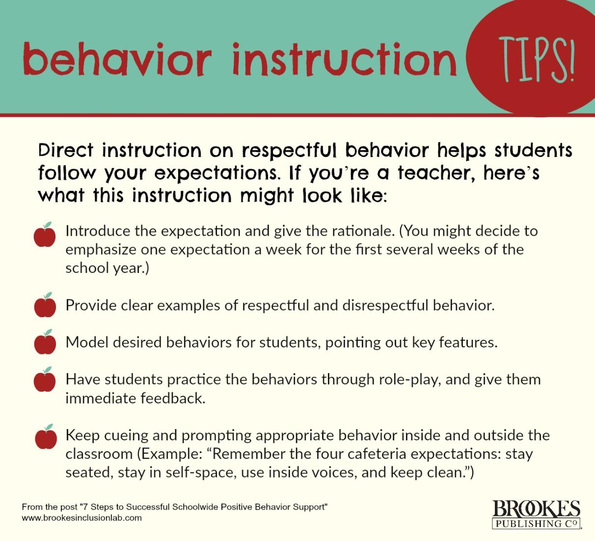 Examples Of Good Behavior In School