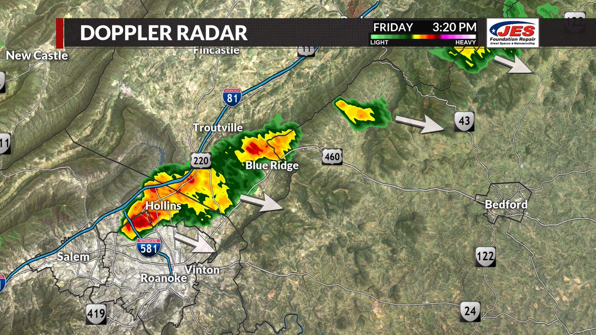 Showers have developed right along the Roanoke Valley and Blue Ridge ...