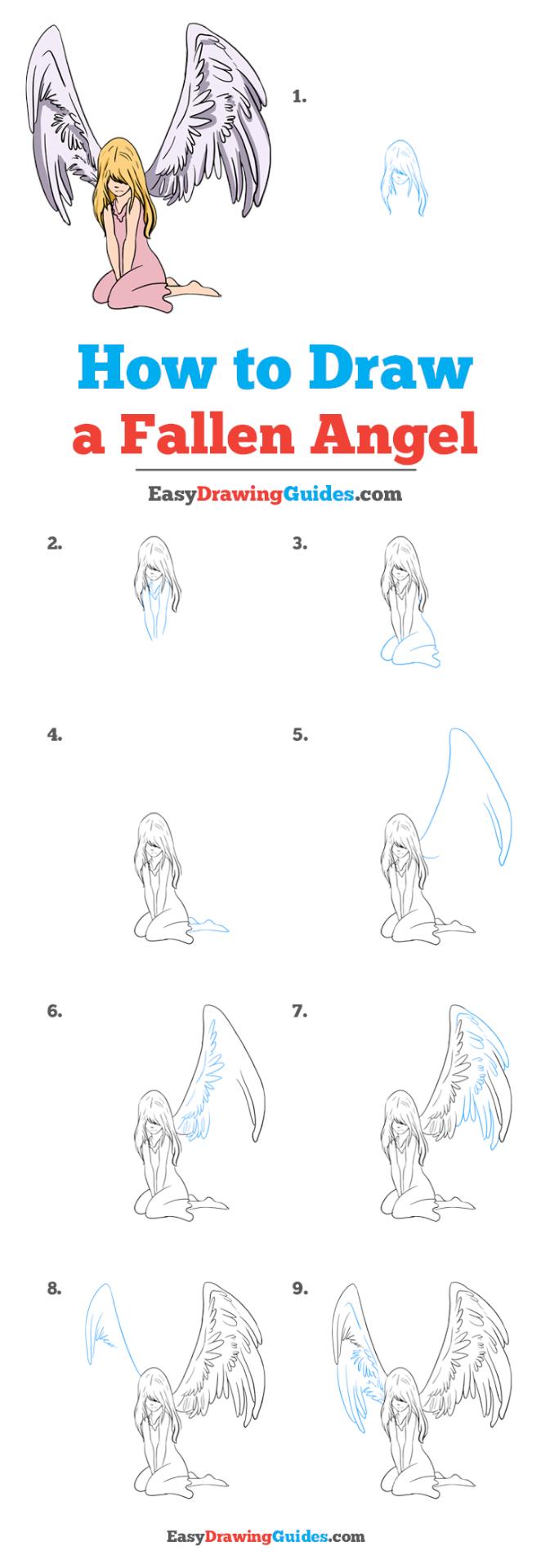 Female Fallen Angel Drawing