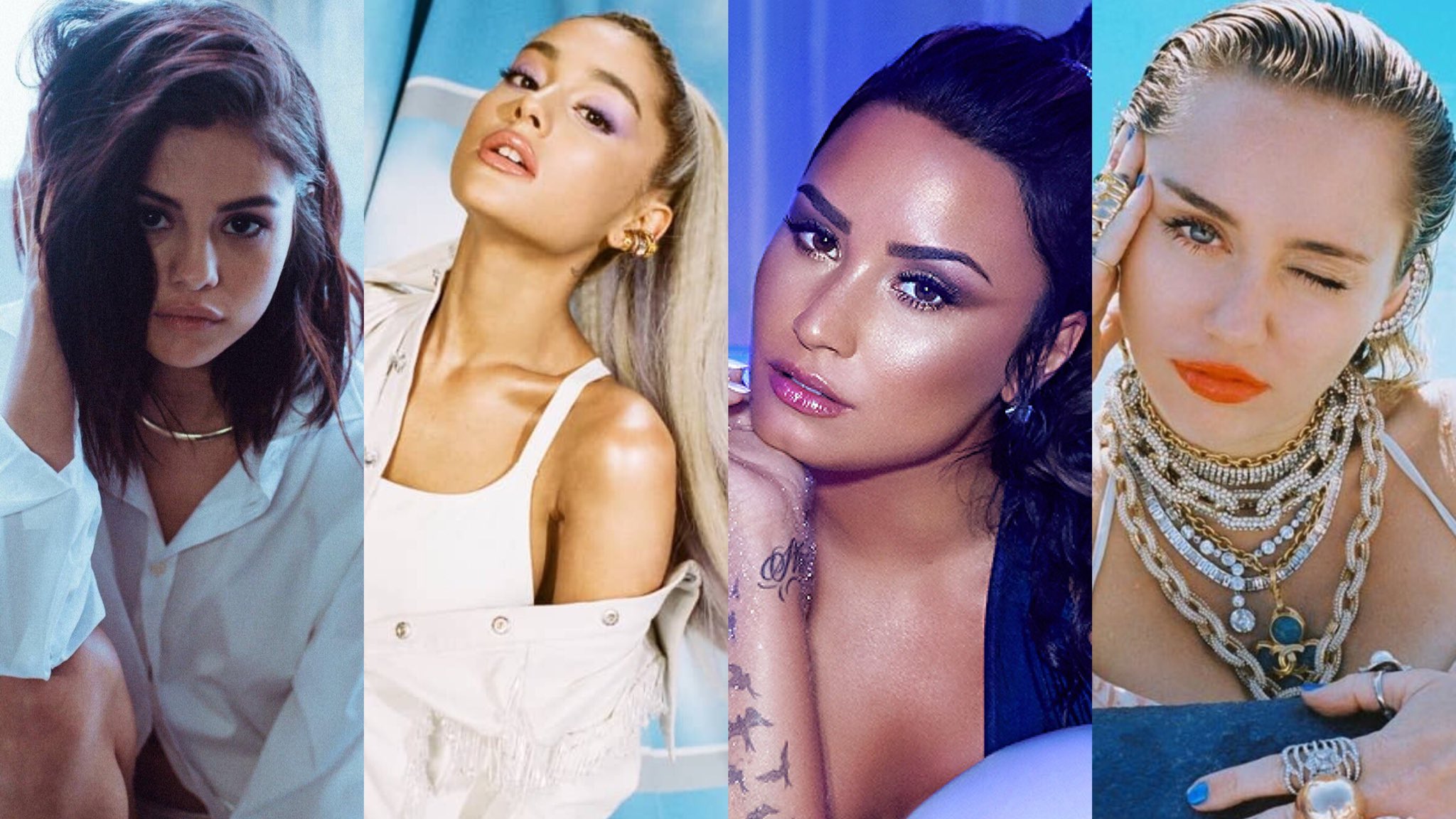 Selena Gomez And Demi Lovato And Miley Cyrus Wallpaper