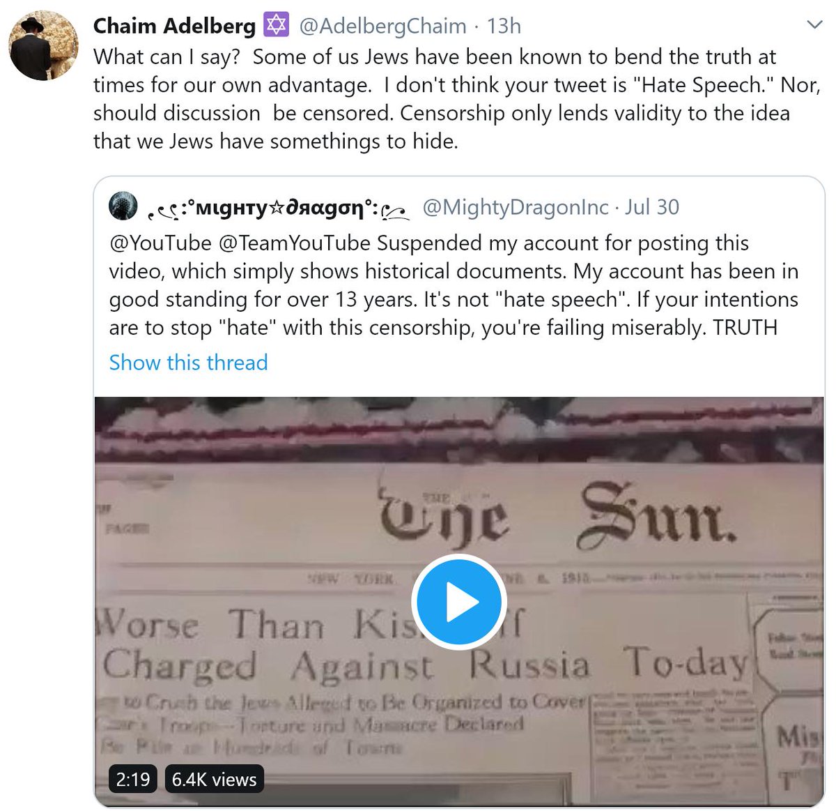 A Thread from @Yair_Rosenberg: "1. Three days ago on 4chan, a popular ...