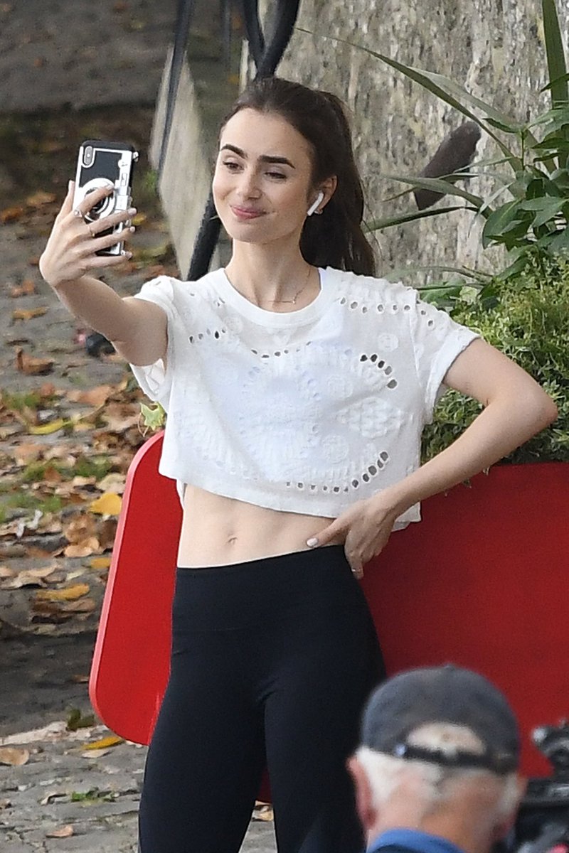 Lily Collins Belly Button