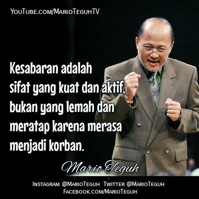 Kata Bijak Mario Teguh Tentang Kesabaran