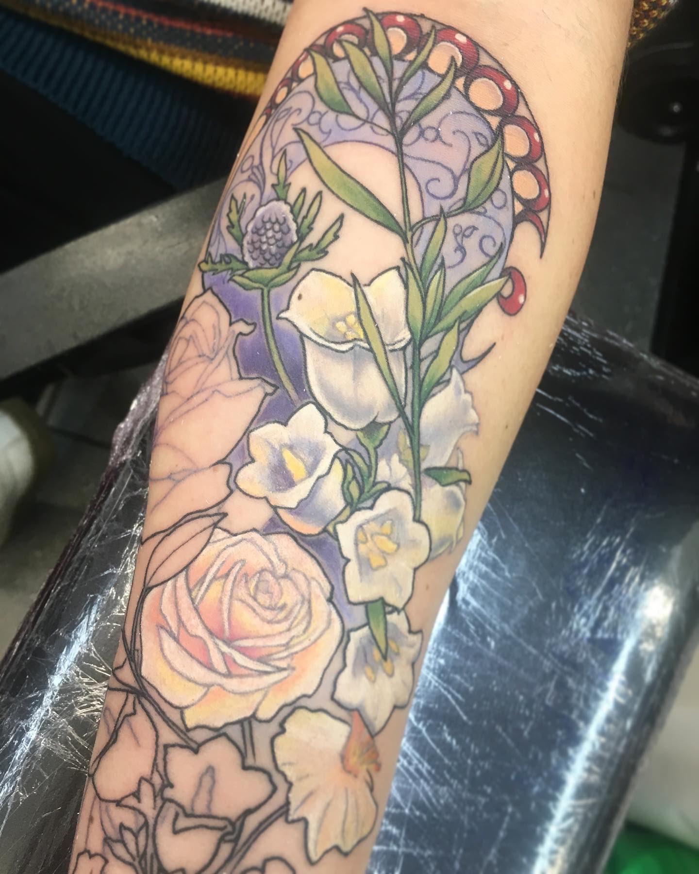 Art Nouveau Flowers Tattoos