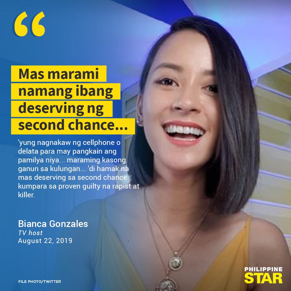 The Philippine Star on Twitter: "TV host Bianca Gonzales expressed on Twitter her dismay on the ...