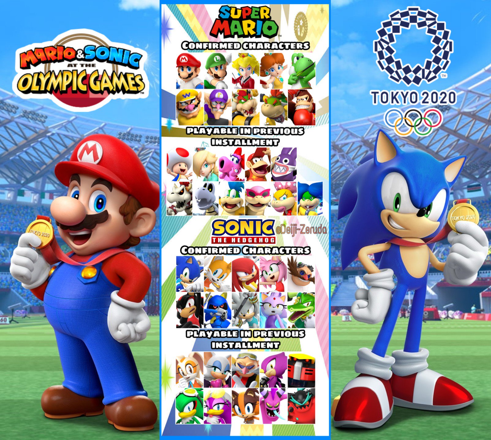 Mario And Sonic Character Roster