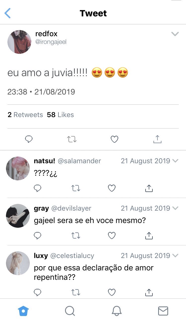 𝒂𝒏𝒅𝒓𝒐𝒎𝒆𝒅𝒂 on Twitter: "— {📱} 028 ; gajeel. ↳ quem precisa de inimigos https://t.co/aoVpsmbCBs ...