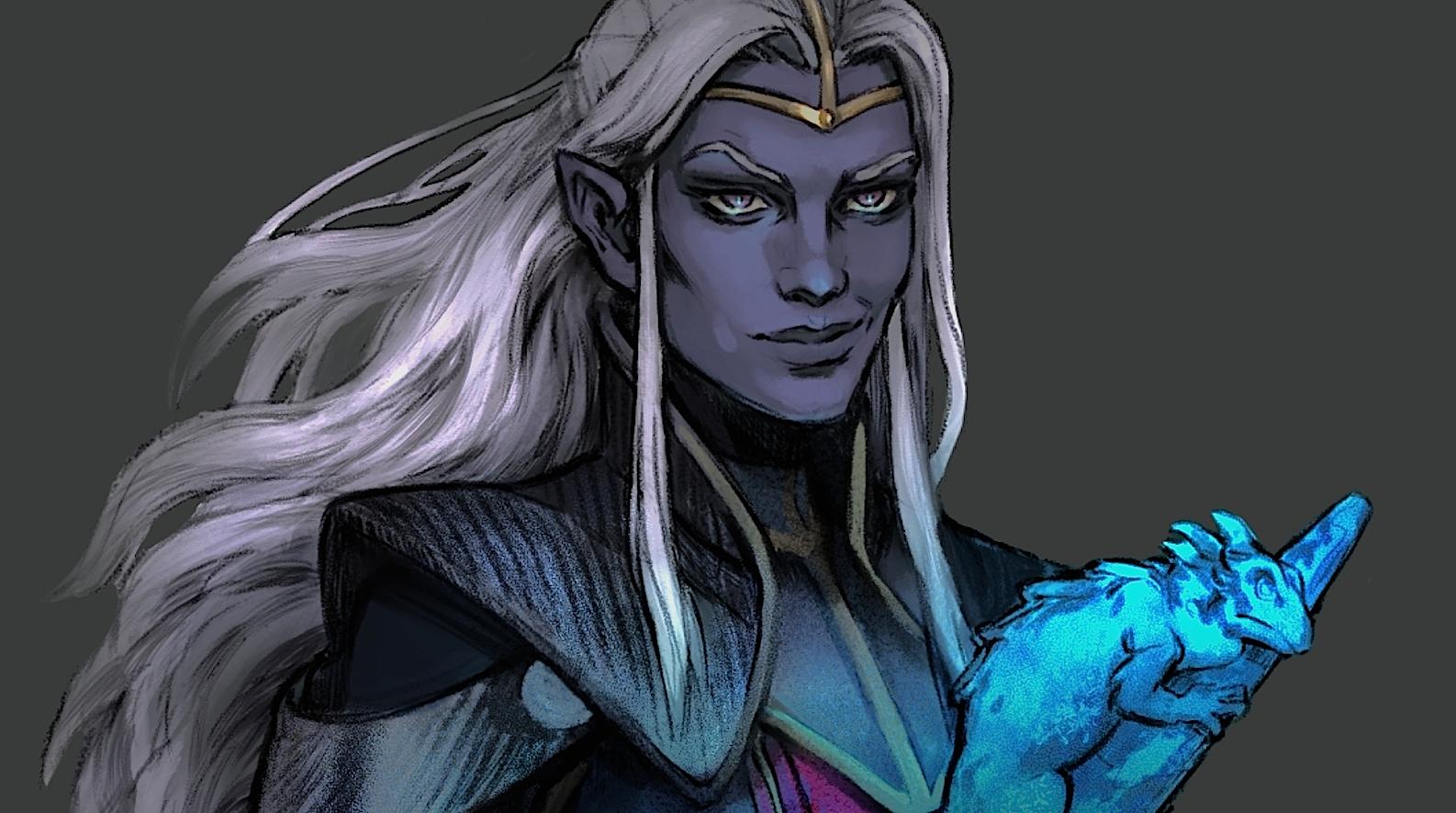 Eladrin Wizard Portrait Enchanting Male Elf Portrait In Green