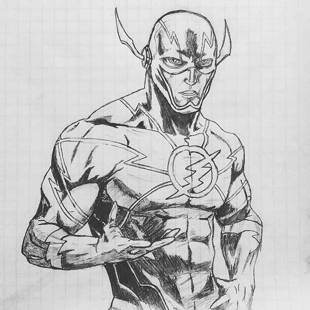 The Flash Drawing In Pencil