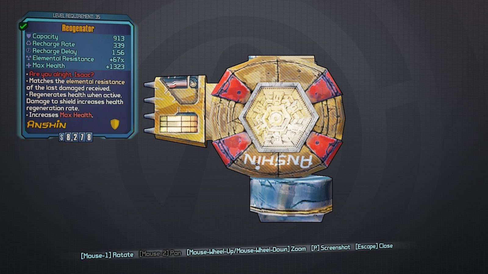 Largest Capacity Shield Borderlands 2