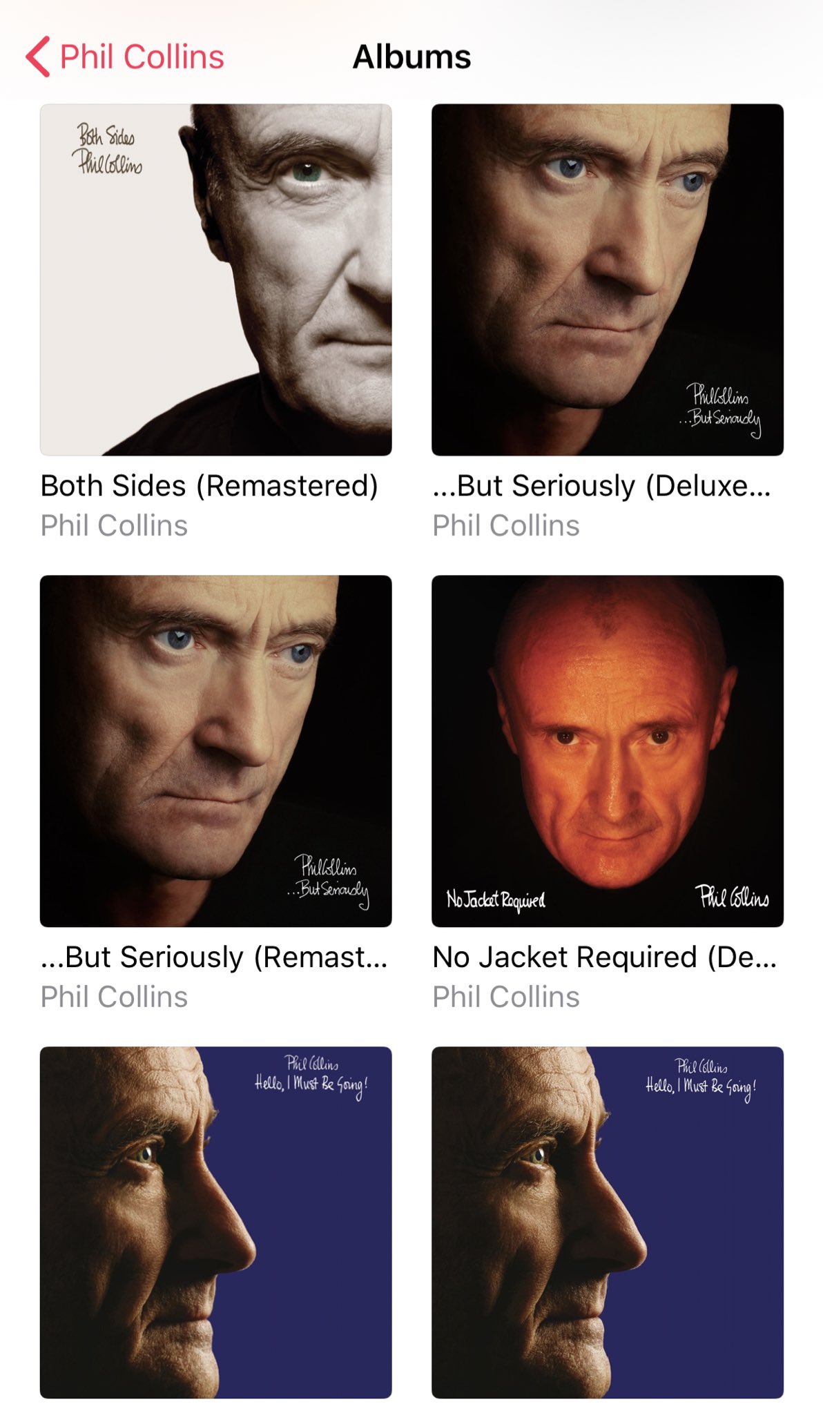 Phil Collins Album Covers