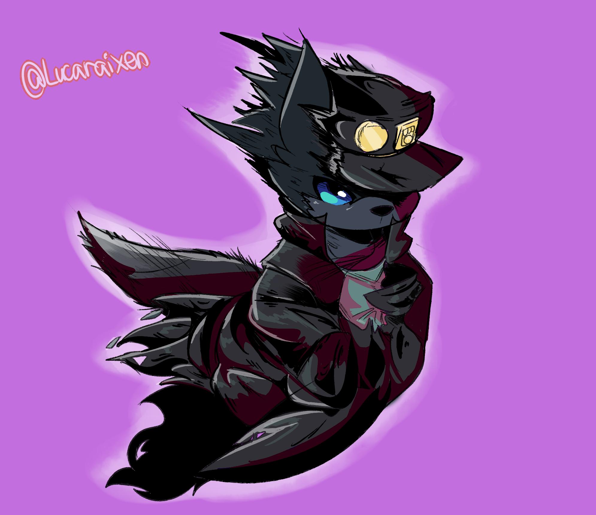 Anime Shadow Wolf With Wings