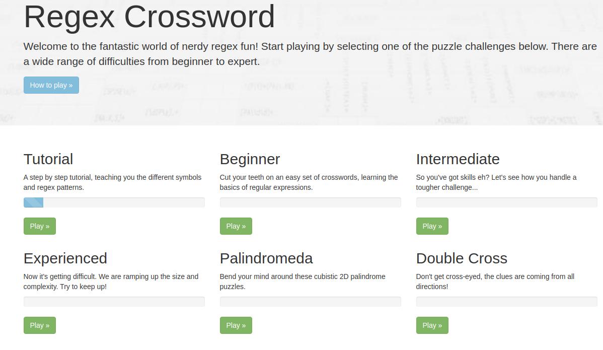 The Best Linux Blog In the Unixverse on Twitter: "Awesome. Regex Cross­word Game. Play and ...