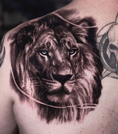 Lion Chest Tattoo