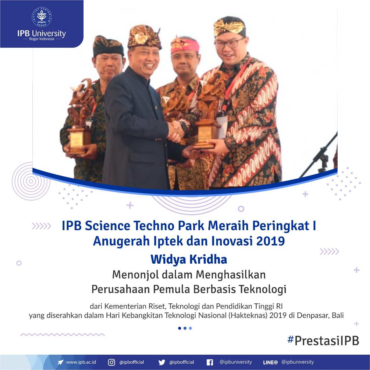 IPB on Twitter: "IPB Science Techno Park meraih Peringkat I Anugerah Iptek dan Inovasi Widya ...