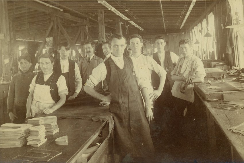 Happy Shoe Factory Workers