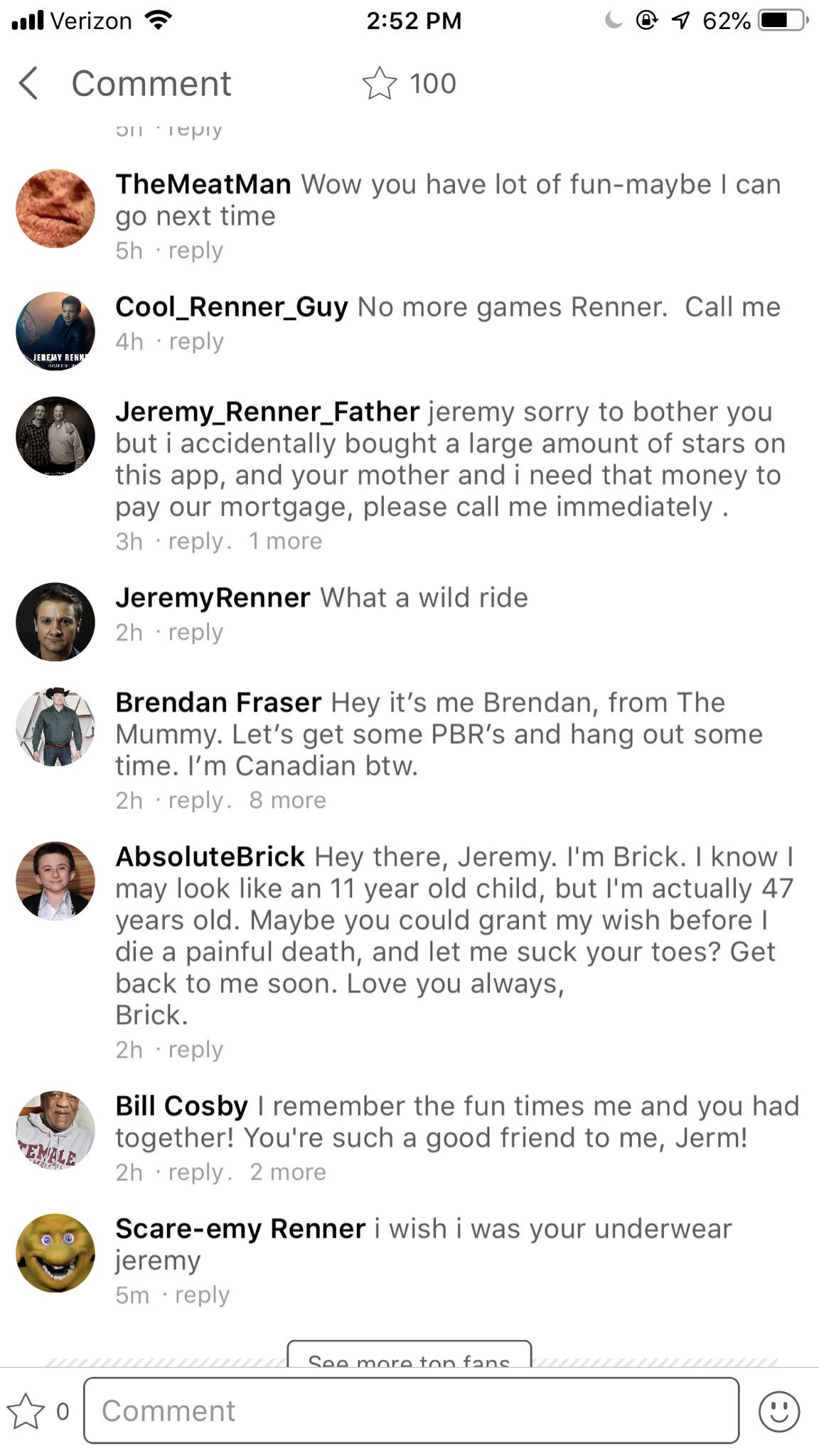 Jeremy Renner Funny Quotes