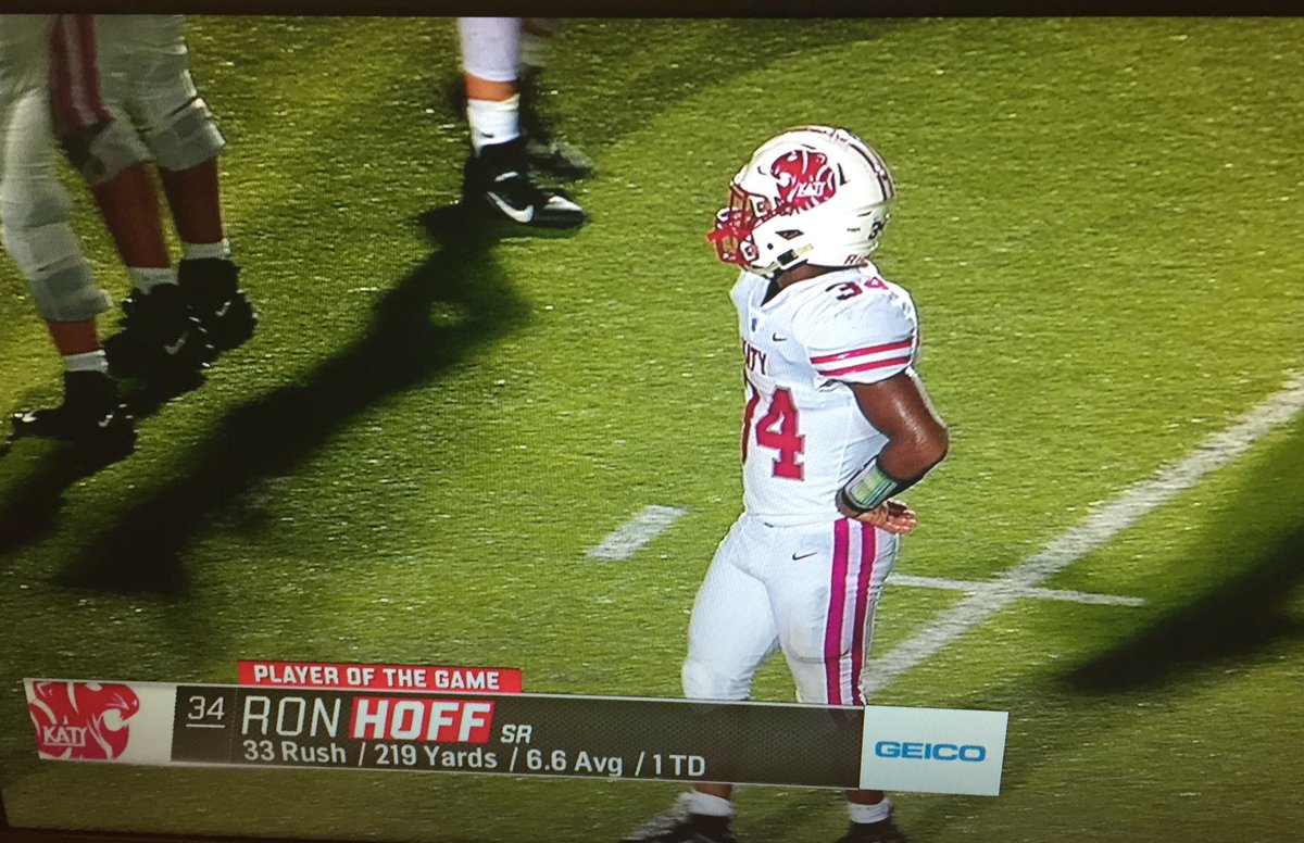 Big time performance last night by Katy SR RB Ron Hoff. ‘The Hoff ...