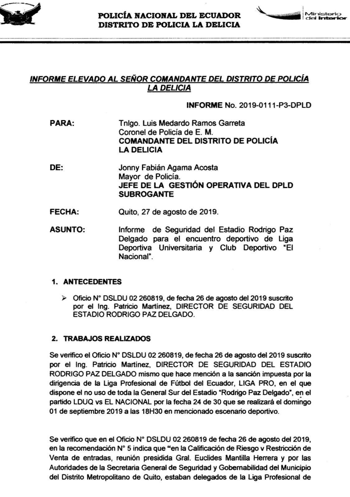 Buen Ejemplo De Informe Policial