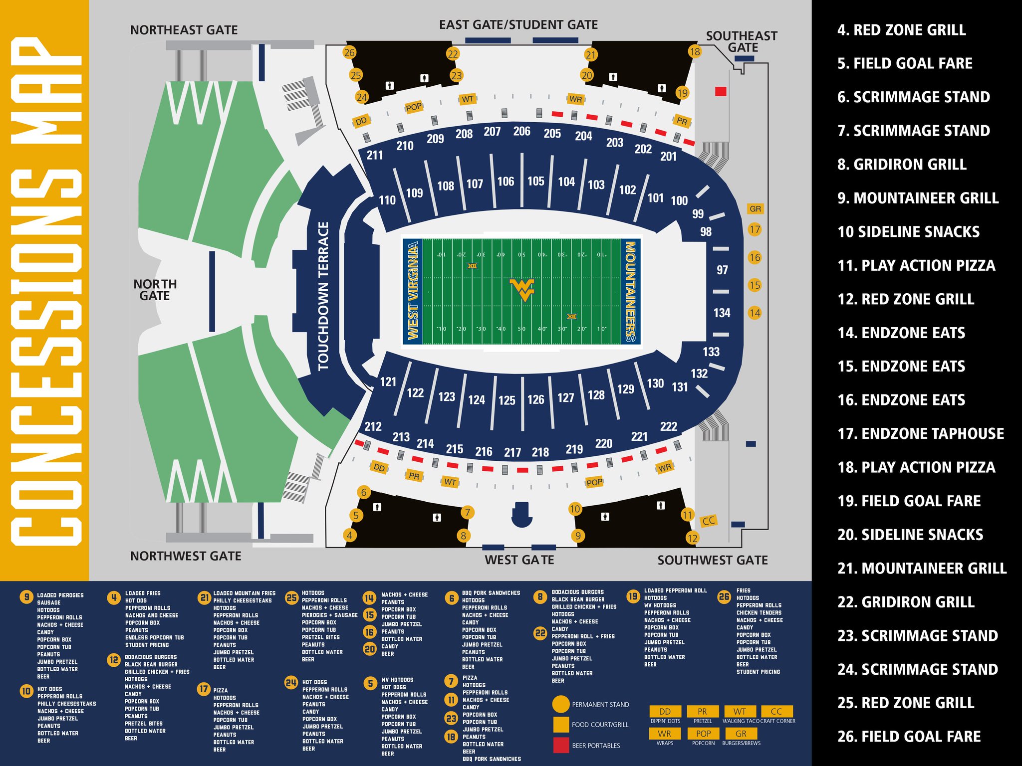 Wvu Milan Puskar Stadium Seating Chart Premium Seating | Field Boxes