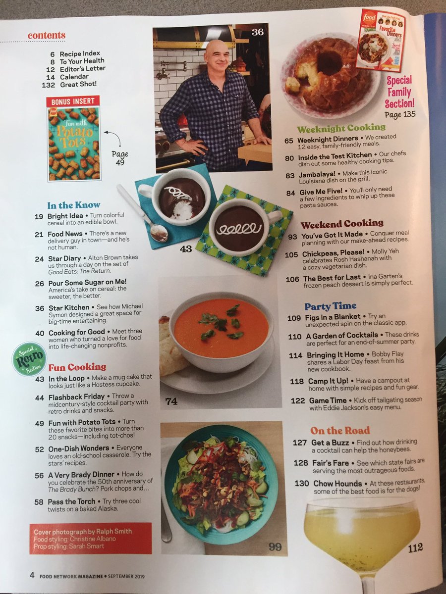 Food Magazine Table Of Contents