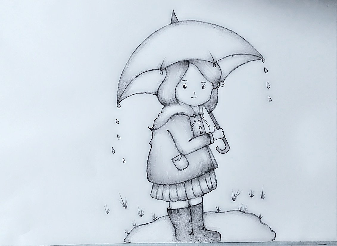 How To Draw A Girl In The Rain