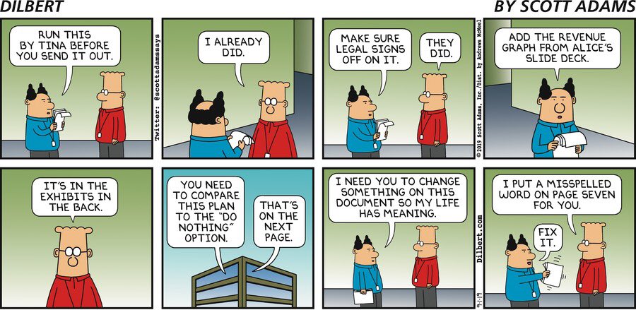 Boss has suggestions for document — Dilbert today | Robert Went | Scoopnest