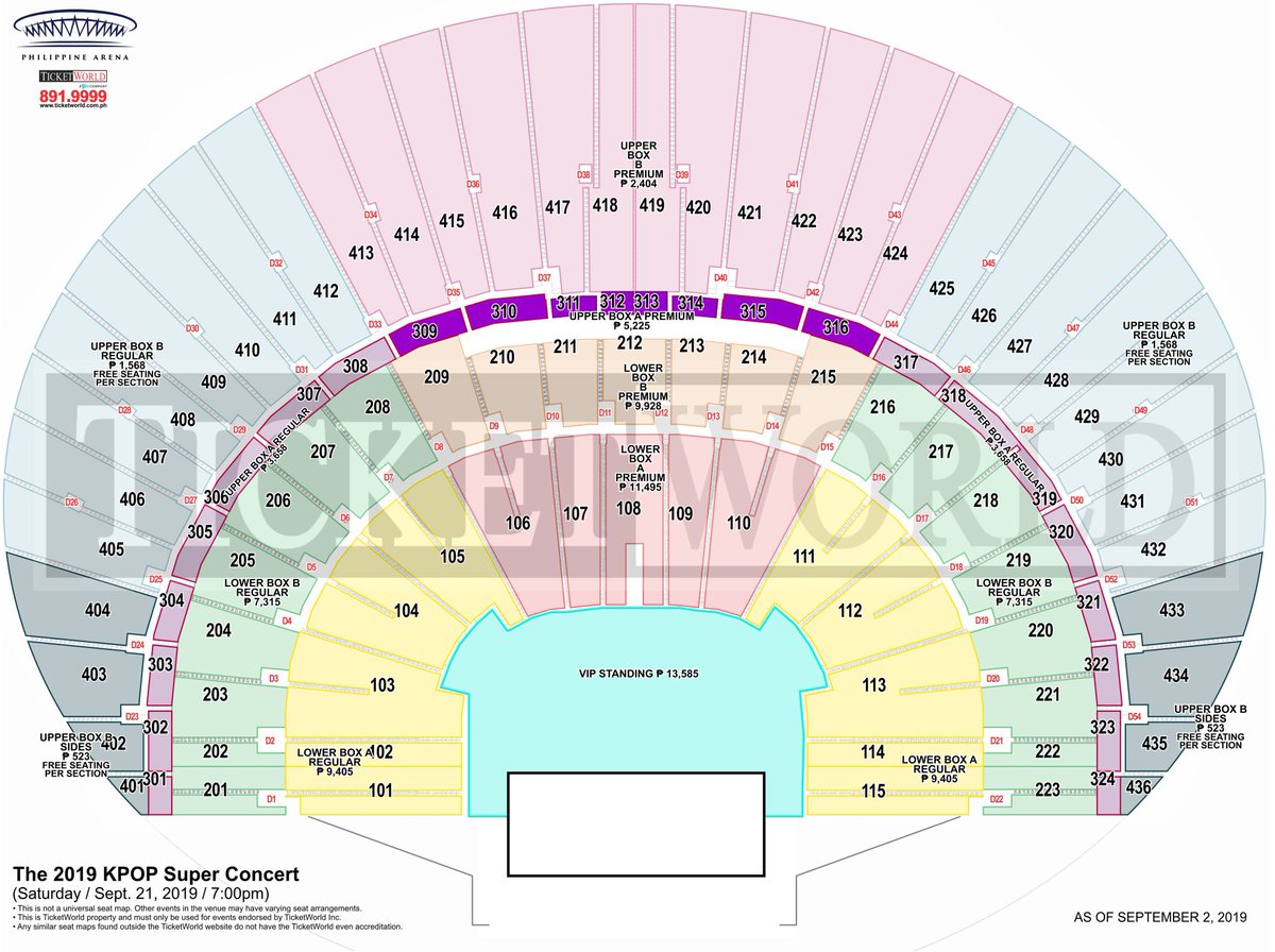 Philippine Arena Seat Plan