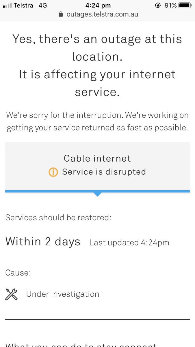 Telstra Outage: Service Down and Not Working - Outage.Report