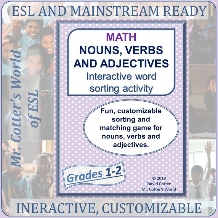 Mr. Cotter's World of ESL on Twitter: "Nouns, verbs, and adjectives ESL ...