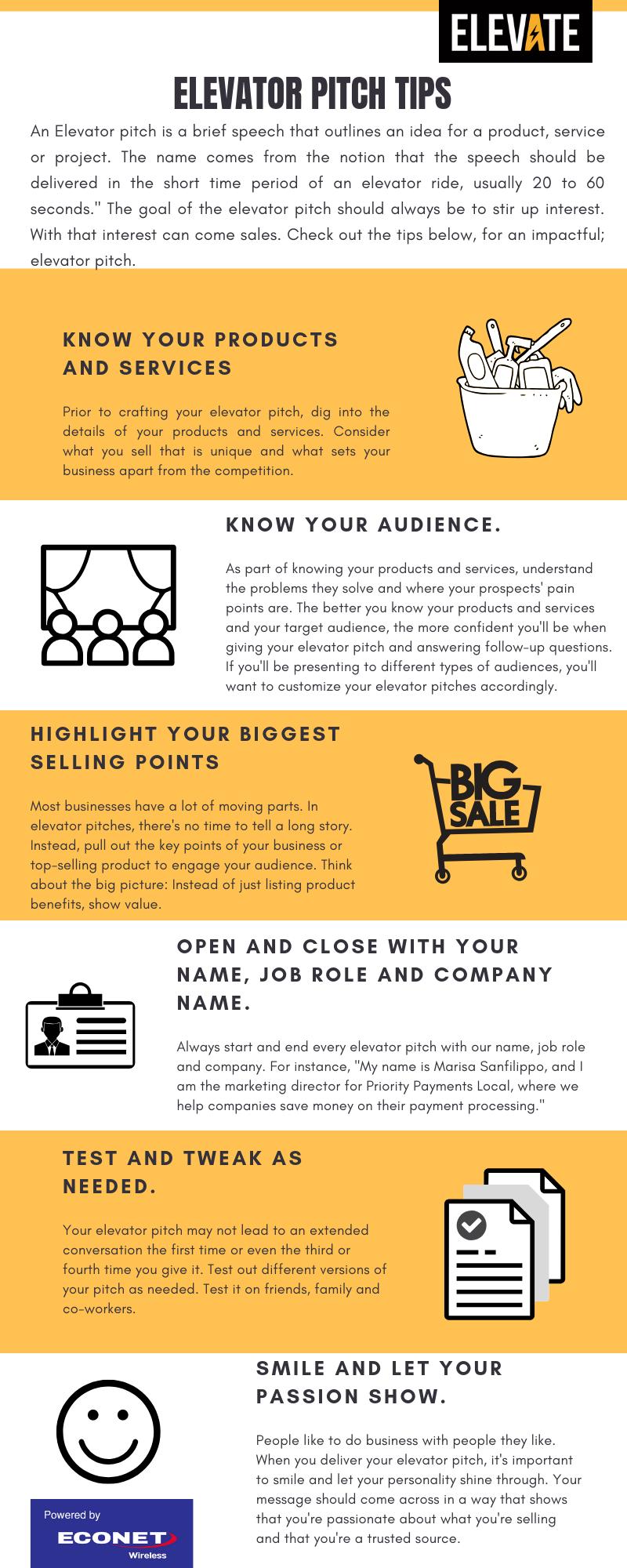 Elevator Pitch Infographic