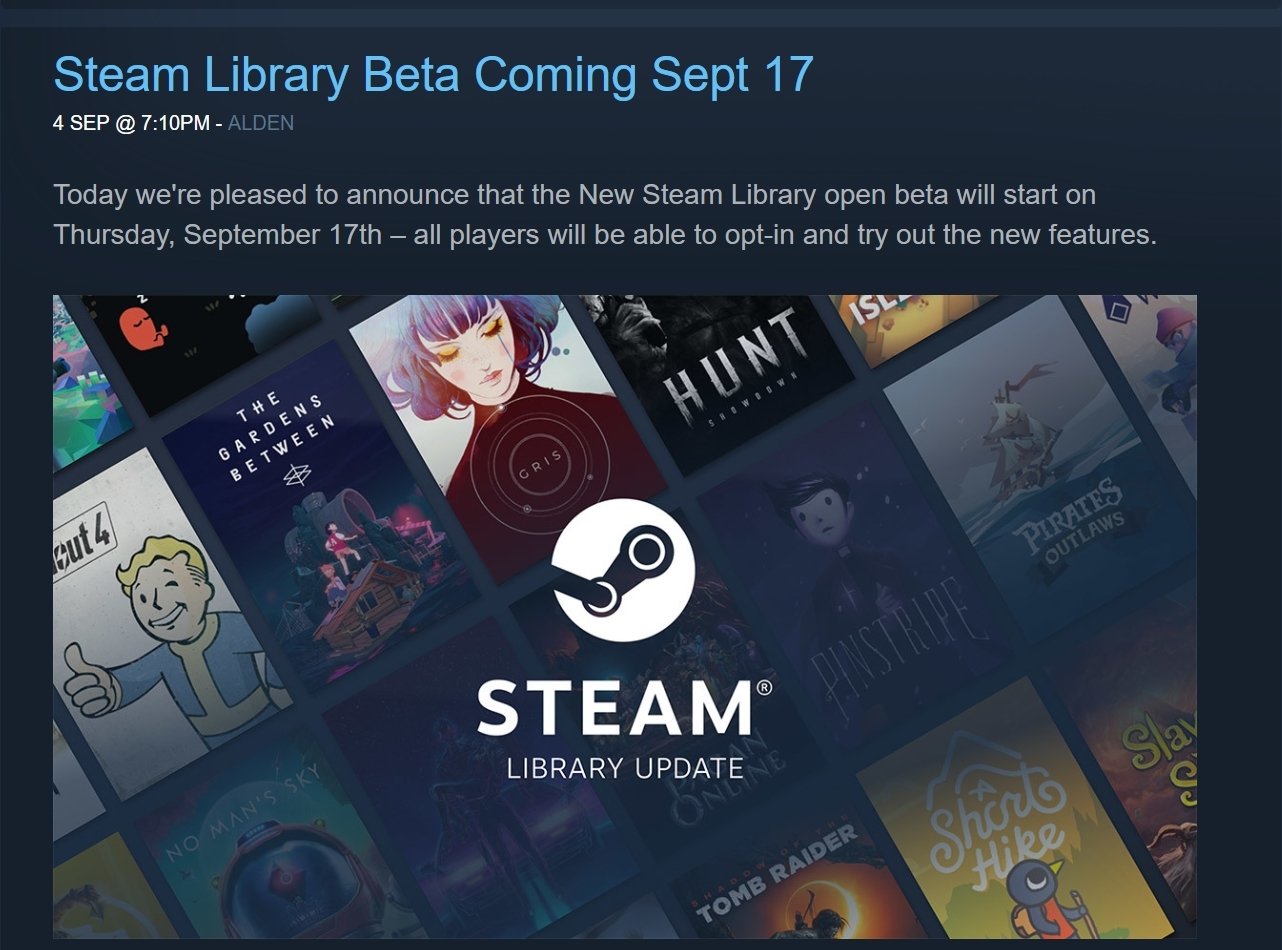 ohnePixel on Twitter: "Big Steam library overhaul coming September 17th ...