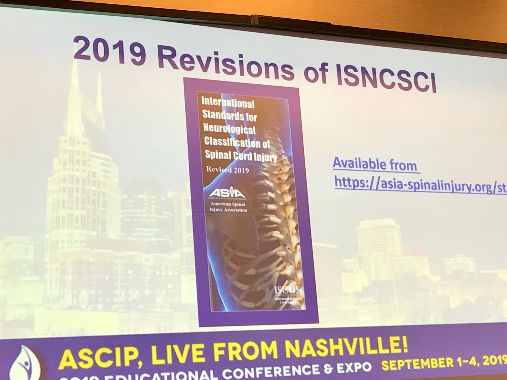 JSCM on Twitter: "#ASCIP19 Presentation on 2019 revisions to #ISNCSCI by Mary Schmidt Read ...