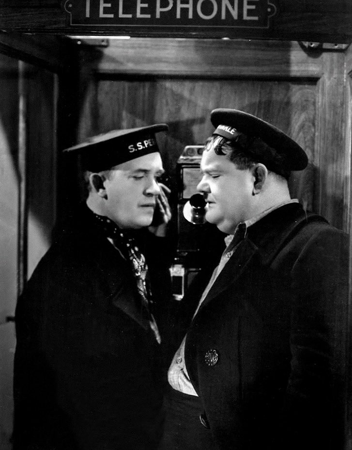 Conrad J. Barrington on Twitter: "Stan Laurel and Oliver Hardy in a publicity photo for Our ...