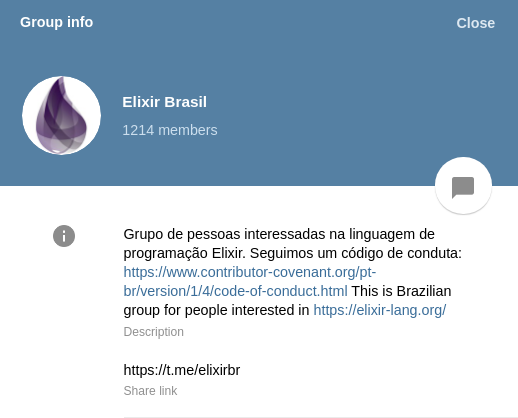 Elixir UTFPR on Twitter: "O grupo Elixir Brasil no Telegram já tem 1214 membros! https://t.co ...