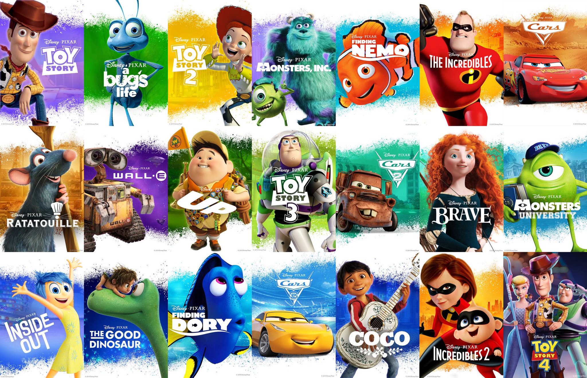 Disney Pixar Characters Collage