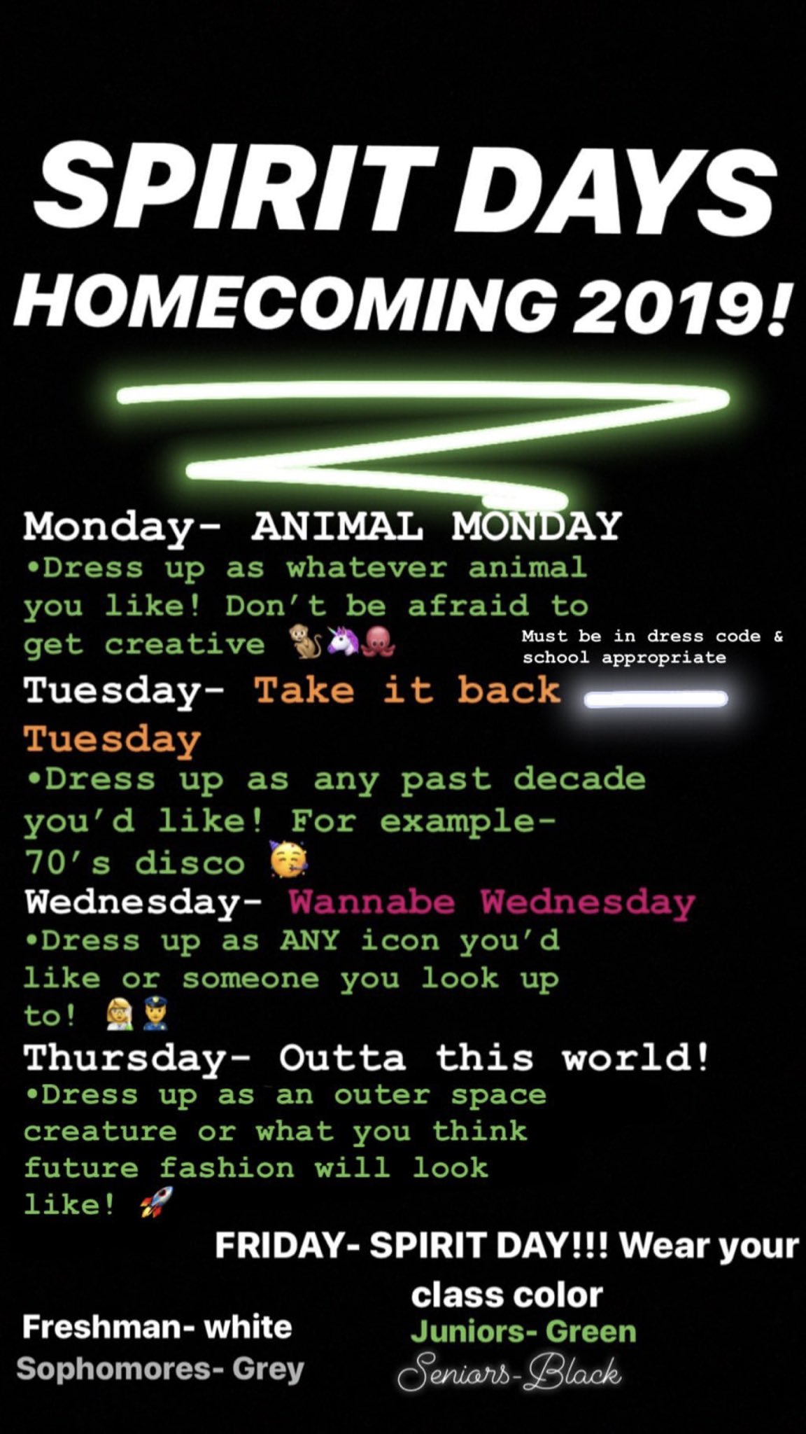 Spirit Week Theme Ideas