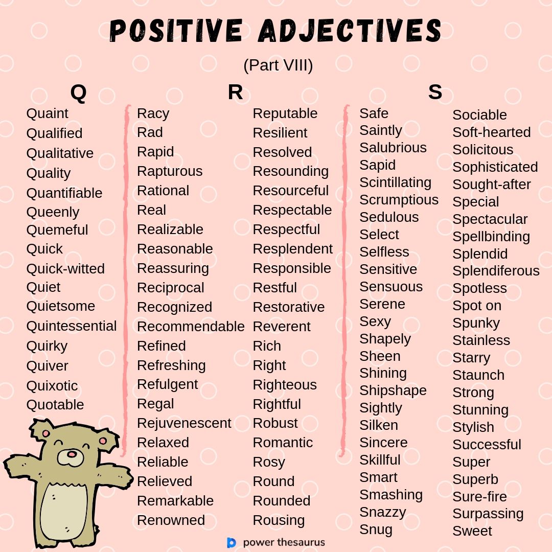 Positive Adjective List