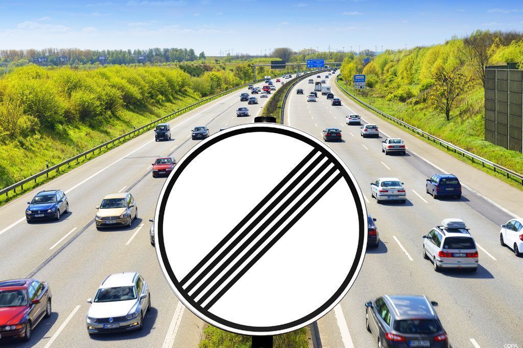 No Speed Limit Sign Autobahn